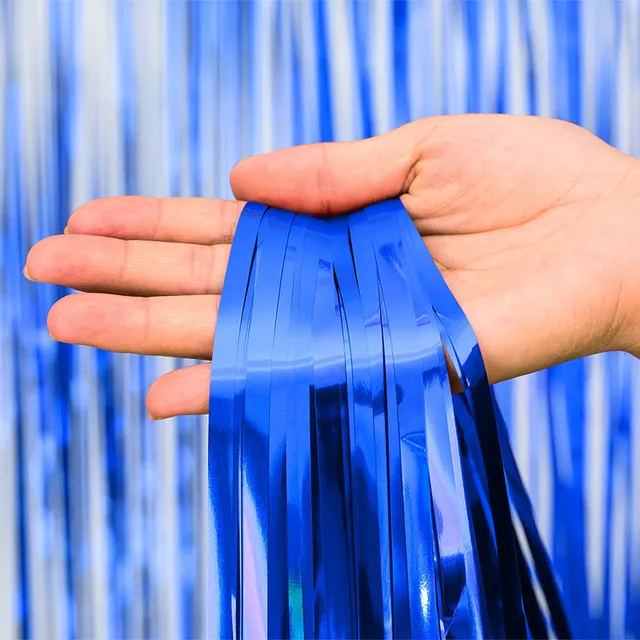 Cortina Metalizada Azul | Tienda Naranja